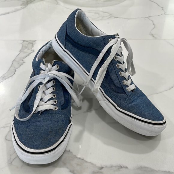 Vans | Shoes | Vans Classic Blue And White Van Design Mens 95 Womens 1 ...
